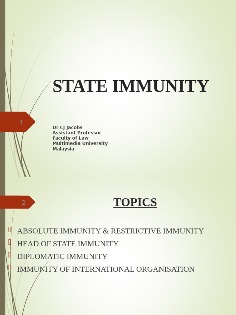 Slide 5 Immunity | PDF | Sovereign Immunity | International Law