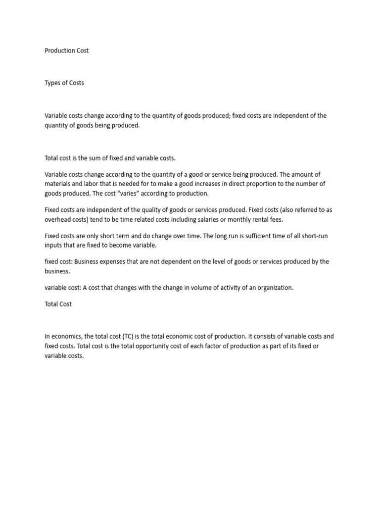 Production Cost-WPS Office | PDF | Average Cost | Marginal Cost