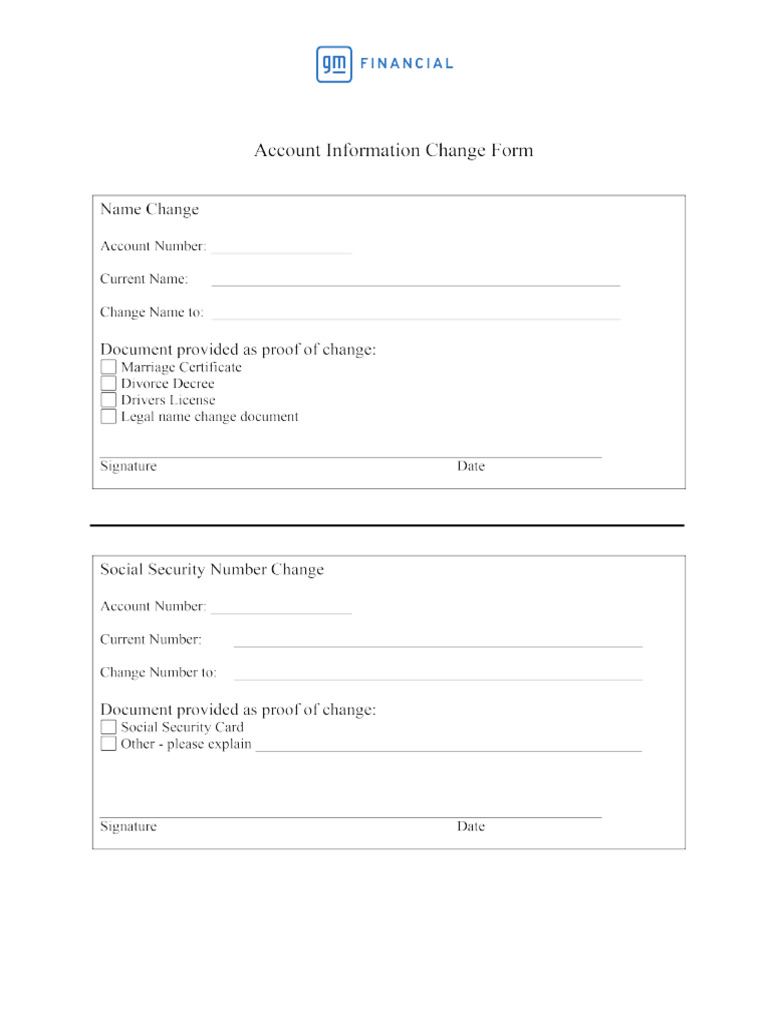 Account Information Change | PDF