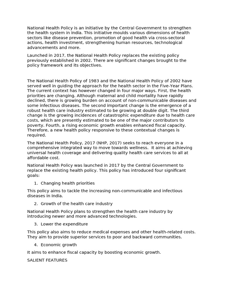 NHP 2017 | PDF | Health Care | Health Policy