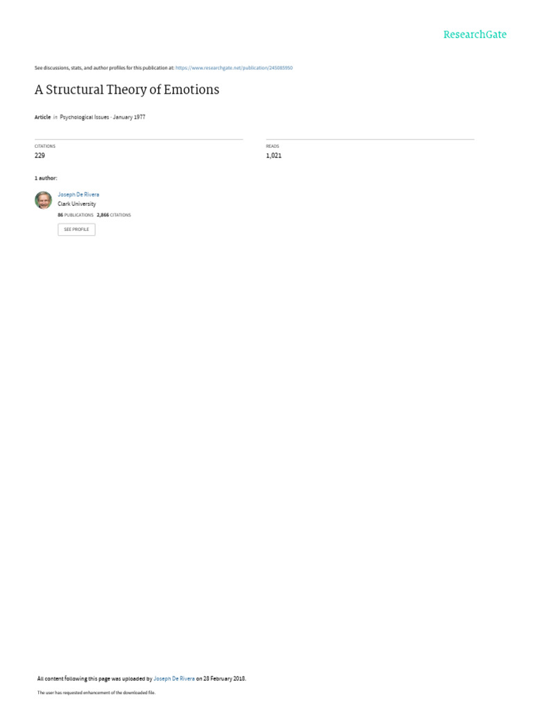 A Structural Theory of Emotions | PDF