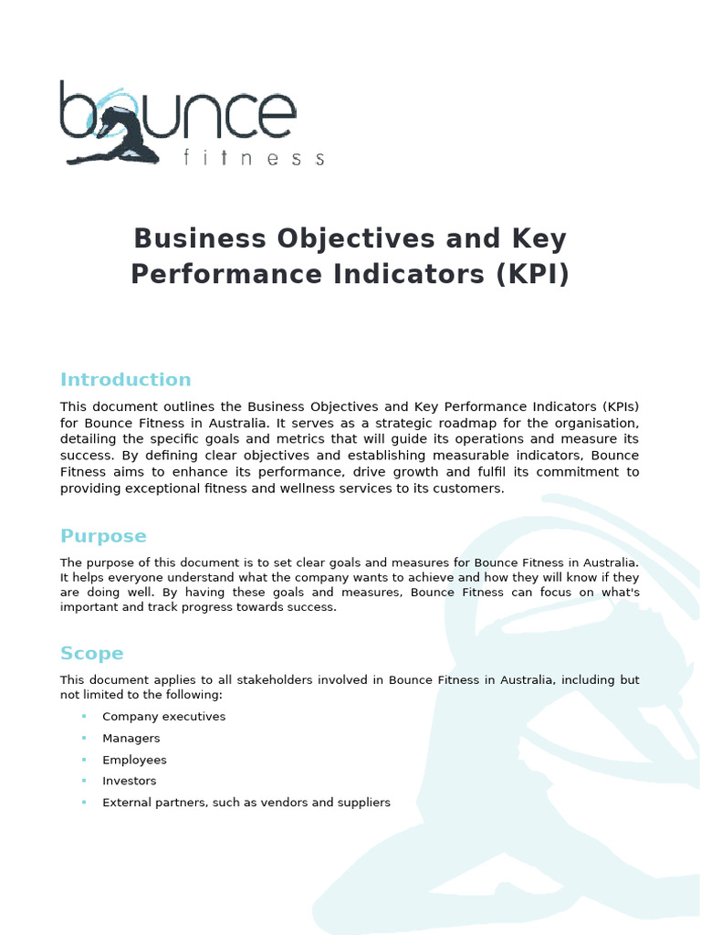 Business Objectives and KPI-v2.0 | PDF | Performance Indicator ...