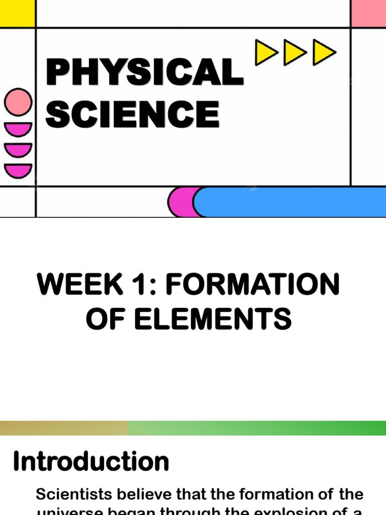 Physciq1w1 Formation of Elements | PDF | Stars | Star Formation