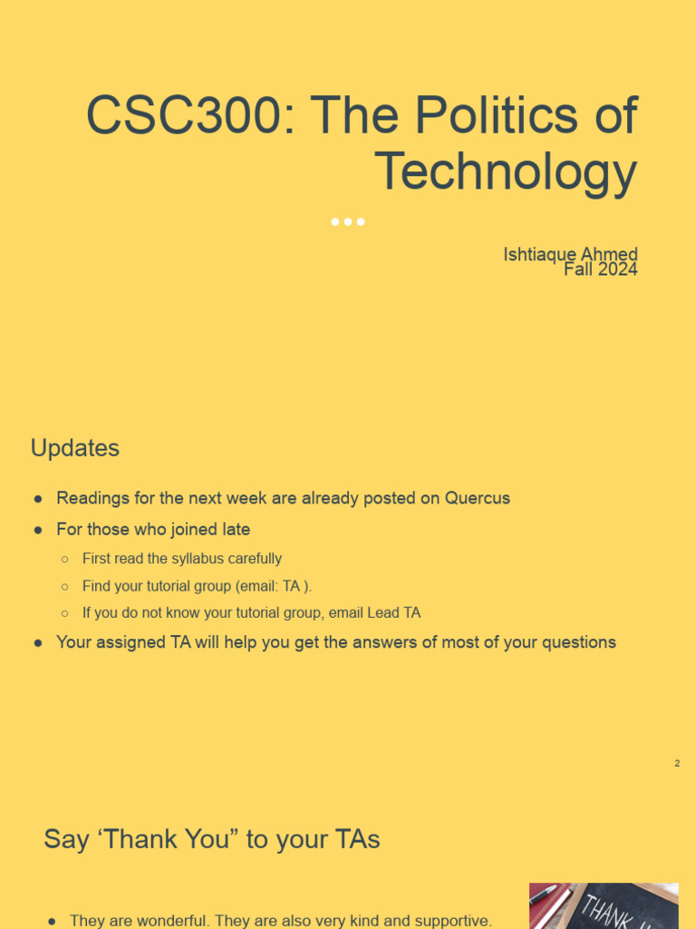 CSC300 Lec3 Politics - in - Technology | PDF