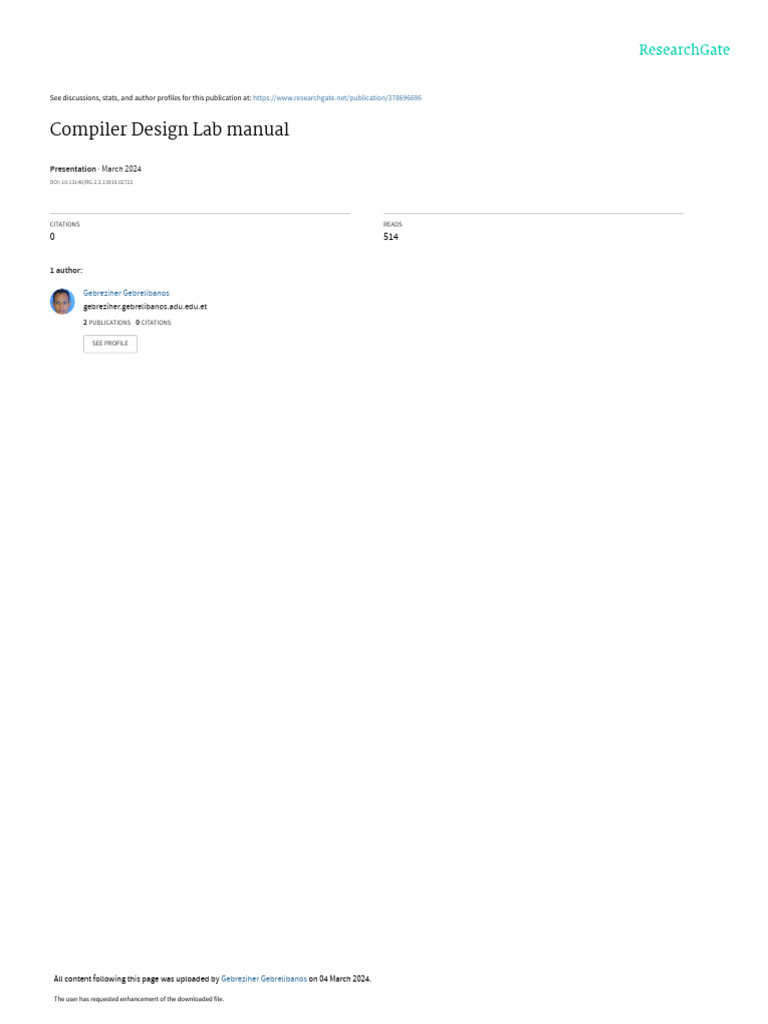Compiler Design Lab Manual | PDF | Compiler | Computer File