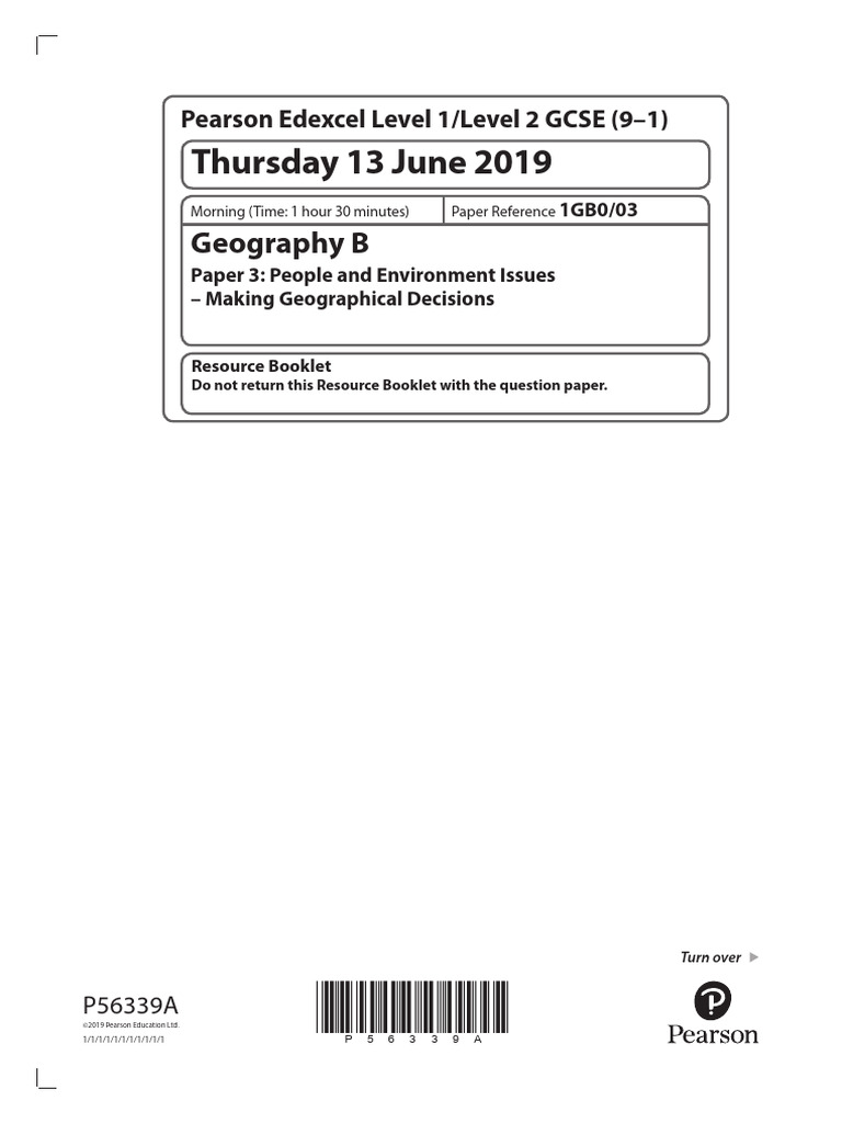 June 2019 RB - Paper 3 Edexcel (B) Geography GCSE | PDF | Petroleum ...