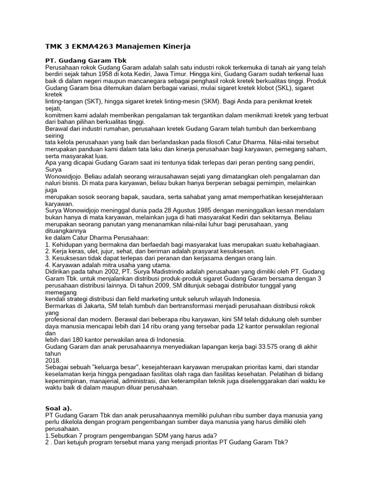 TMK 3 EKMA4263 Manajemen Kinerja | PDF