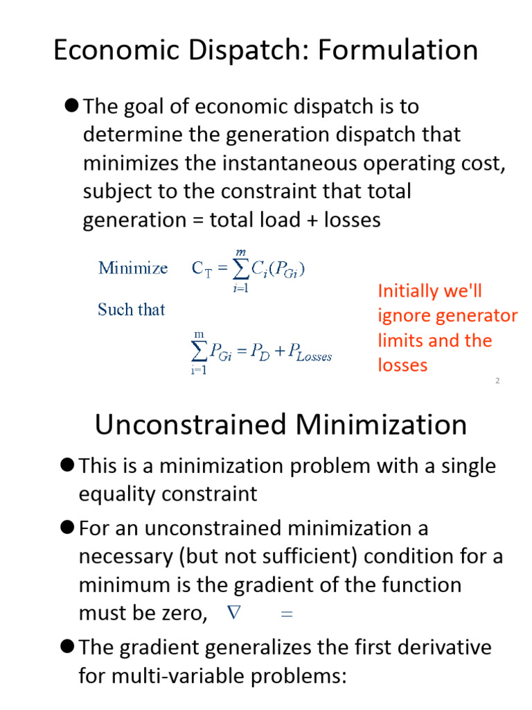 Economic Dispatch | PDF | Analysis | Mathematics