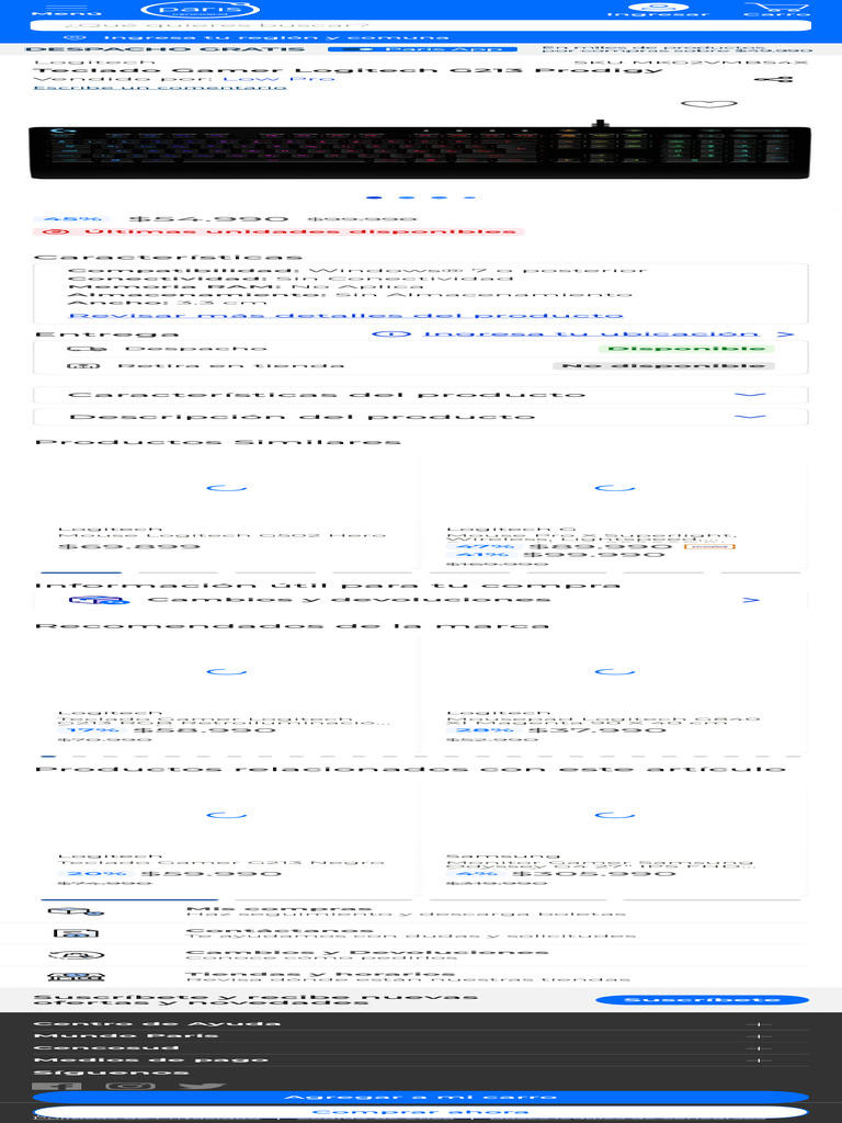 Teclado Gamer Logitech G213 Prodigy Paris - CL | PDF | Informática