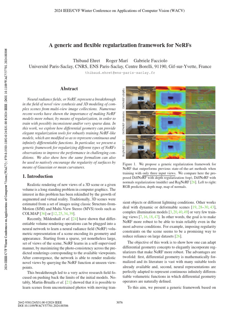 A Generic and Flexible Regularization Framework For NeRFs | PDF | Applied Mathematics | Machine ...
