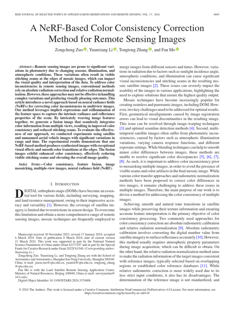 A NeRF-Based Color Consistency Correction Method For Remote Sensing Images | PDF | Rendering ...