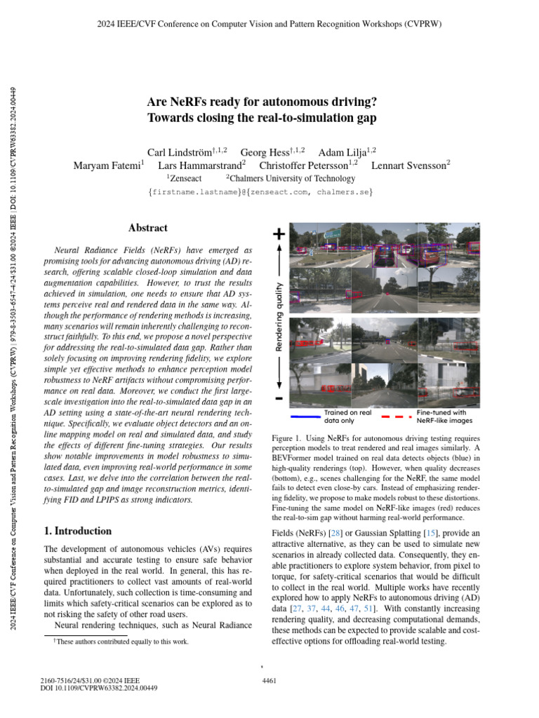 Are NeRFs Ready For Autonomous Driving Towards Closing The Real-To-simulation Gap | PDF ...