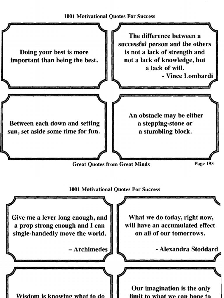 1001 Success Motivational Quotes | PDF