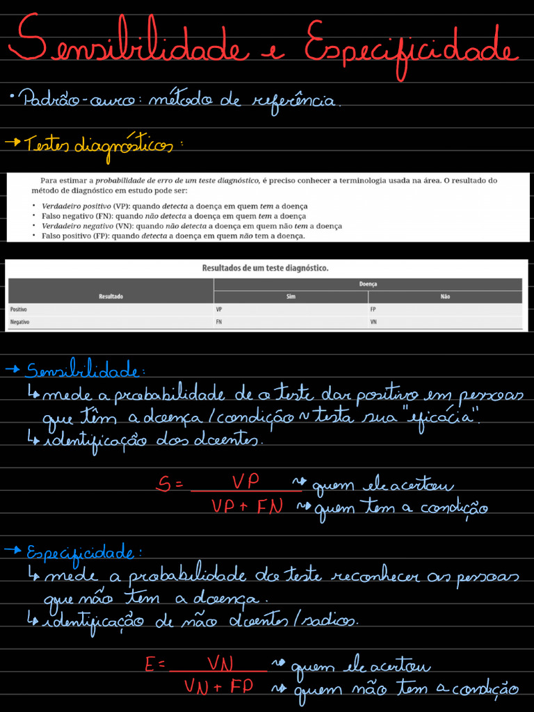 Sensibilidade e Especificidade | PDF