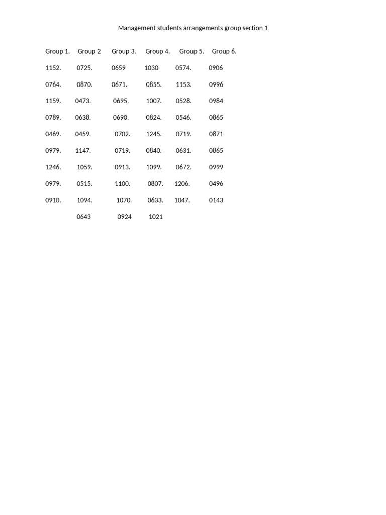 Mgt. Group Arrange Sec 1 | PDF