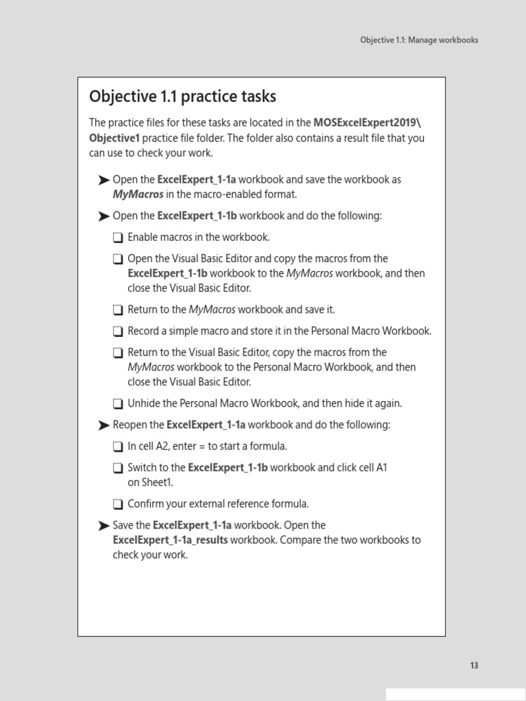 Tasks For MO-201 | PDF | Microsoft Excel | Worksheet