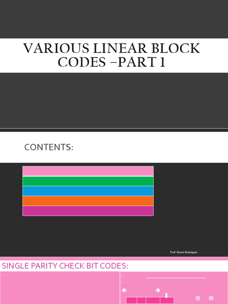 Various Linear Block Codes Pdf Encodings Discrete Mathematics