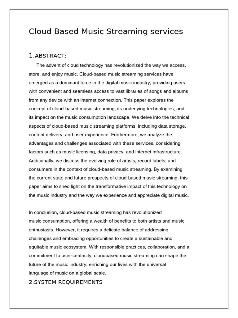 Cloud Based Music Streaming Services | PDF | Cloud Computing ...