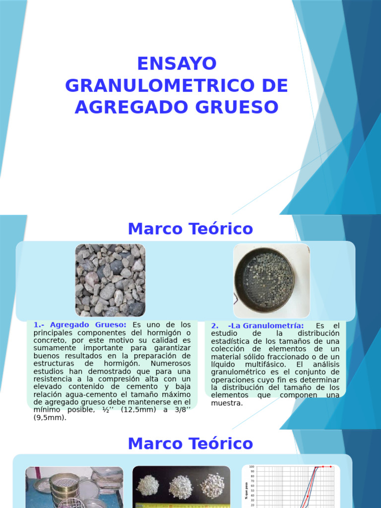 Ensayo Granulometrico Agregado Grueso | PDF | Hormigón | Materiales
