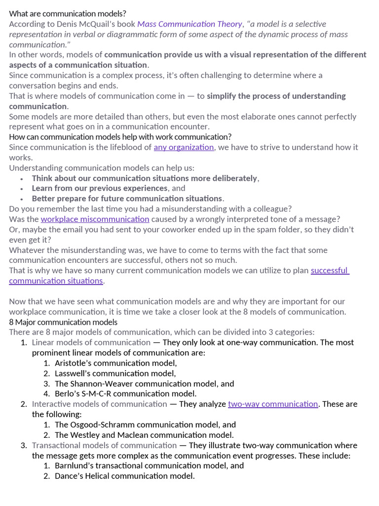 Understanding Communication Models | PDF | Communication | Public Speaking