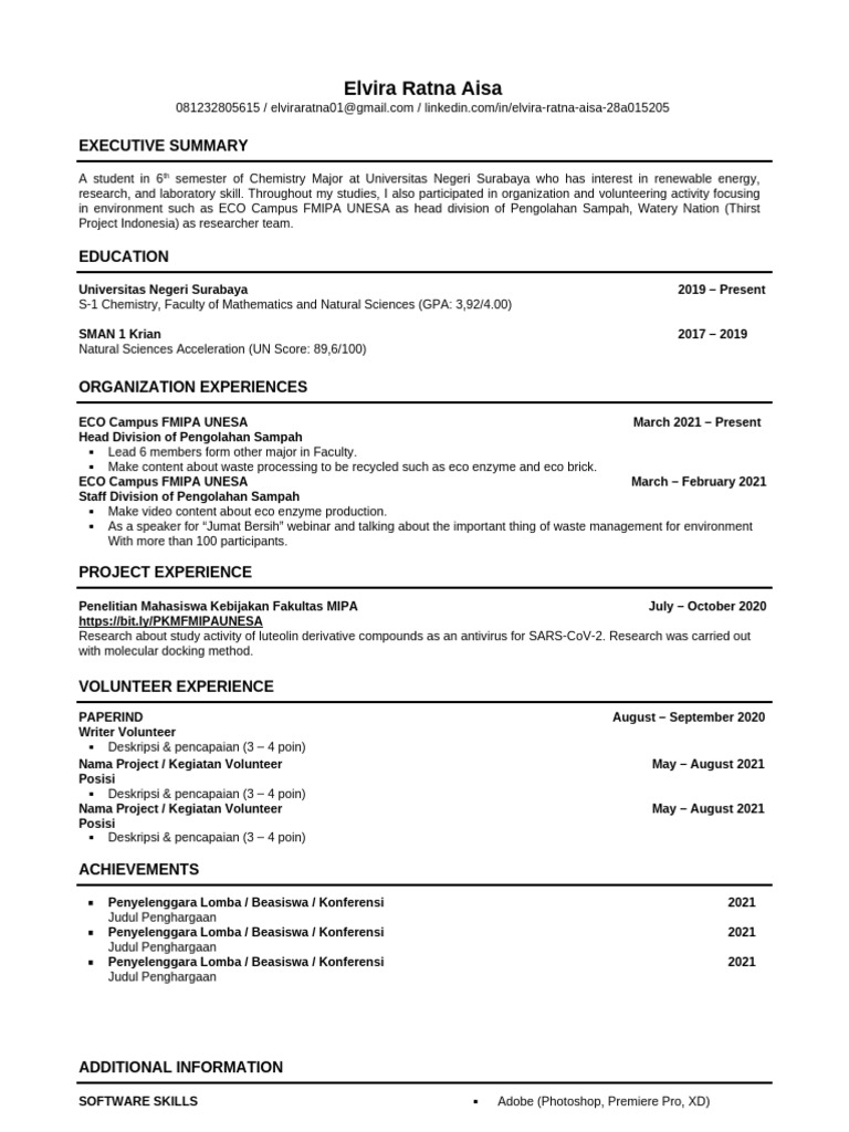 Template CV | PDF | Application Software