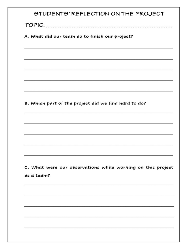 Class Xii - Project - Student Reflection Page | PDF