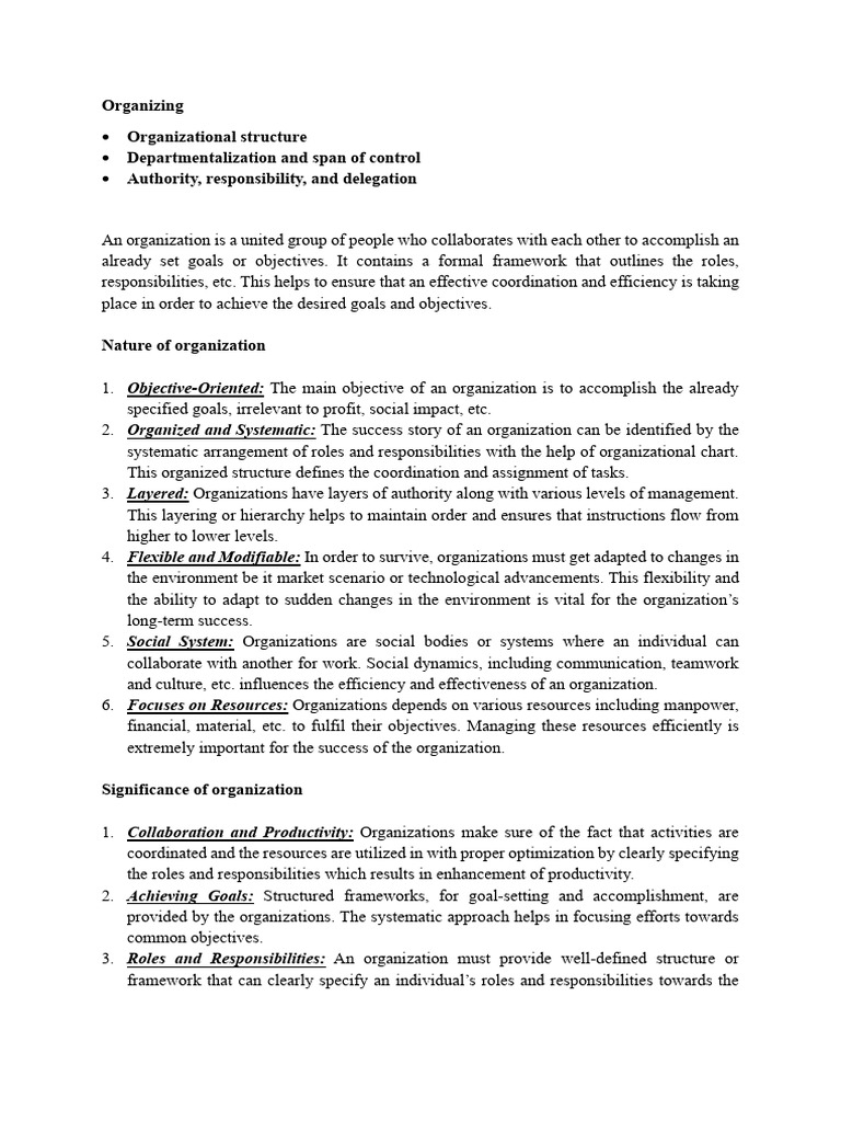 POM - Unit 3 | PDF | Organizational Structure | Social Psychology