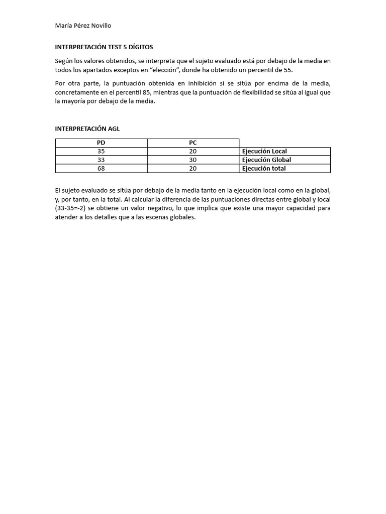 Interpretación 5 Dígitos y AGL | PDF