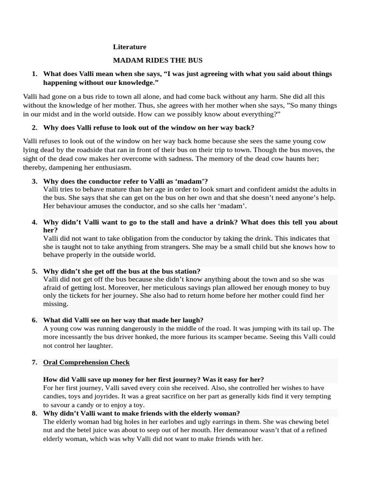 CL.10 Eng - Madam Rides The Bus, Custard The Dragon | PDF | Poetry