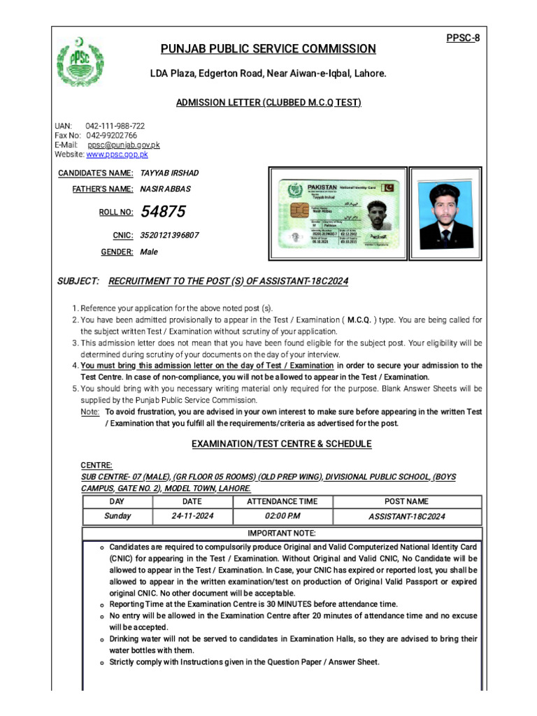 Tayyab Irshad. | PDF | Multiple Choice