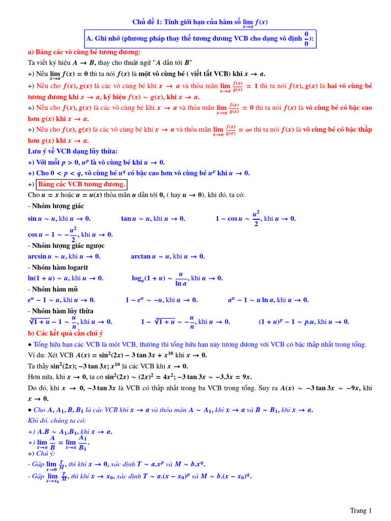 Tinh Gioi Han Ham So (Thay The VCB, Lopitan) - Dang 9 | PDF