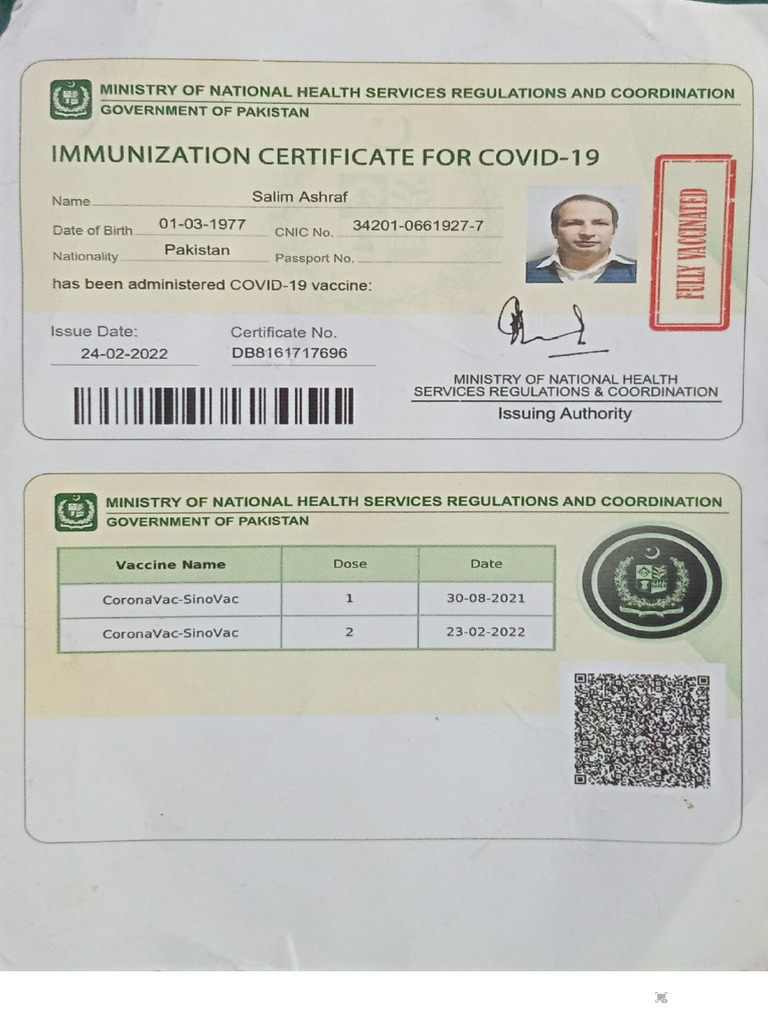 Covid Immunization Certificate | PDF