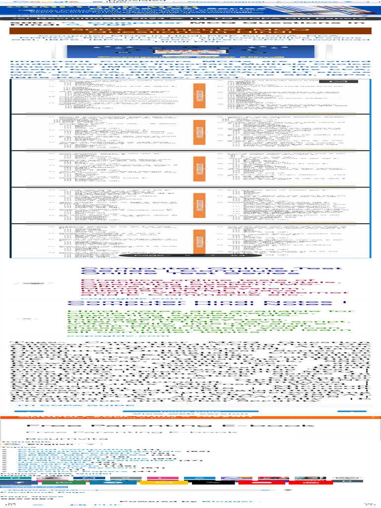 COPA-Guide 500+ Computer MCQ Questions in Hindi PDF | PDF