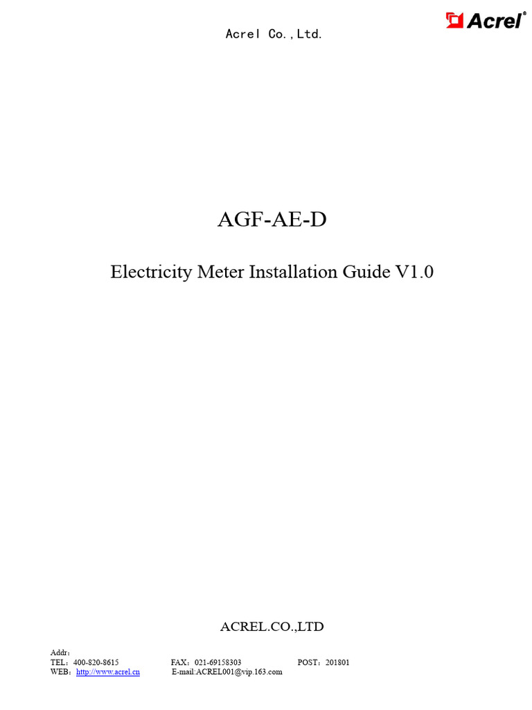 Ficha Tecnica Vatimetro Acrel 3202023 | PDF | Fuse (Electrical) | Power (Physics)
