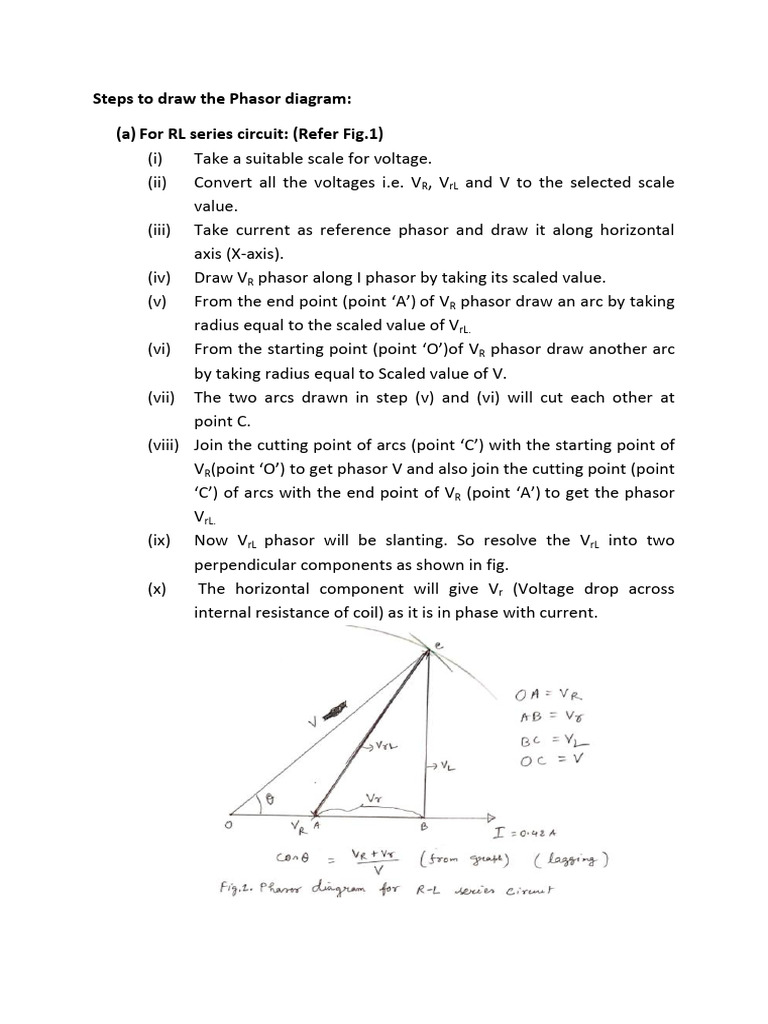 Steps To Draw The Phasor Diagram in RL, RC, RLC Circuit | PDF | Series And Parallel Circuits ...