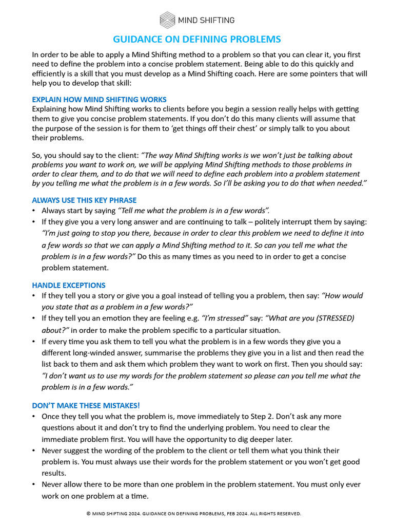 1 Guidance On Defining Problems | PDF
