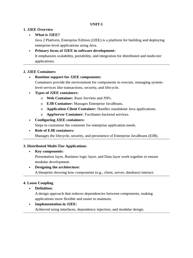 J2EE Outline | PDF | Spring Framework | Systems Architecture