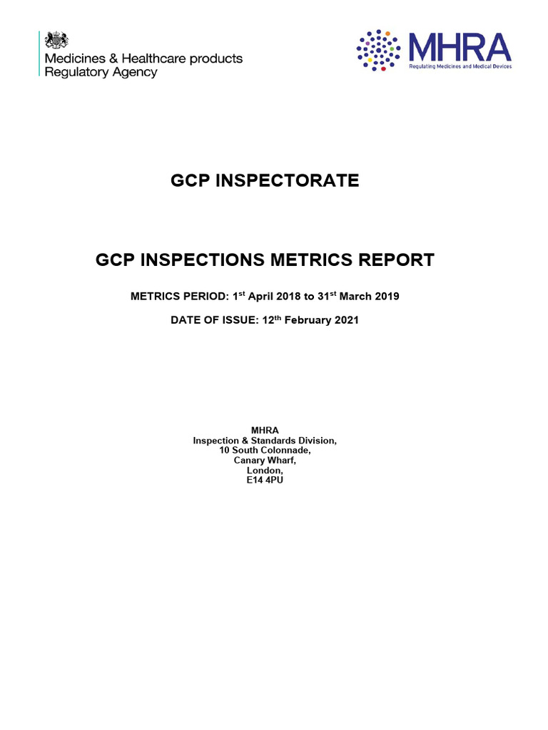 GCP INSPECTIONS METRICS 2018-2019 Final 12-02-21 | PDF | Clinical Trial ...
