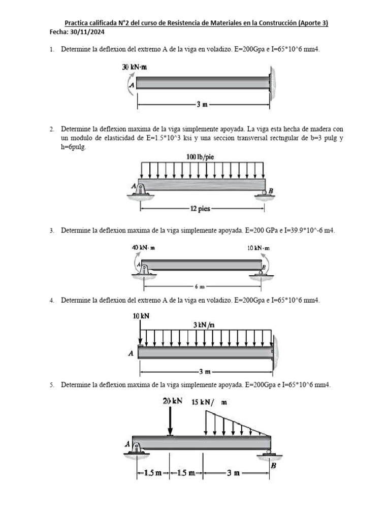 Deflexión y Curvas Elásticas en Vigas | PDF