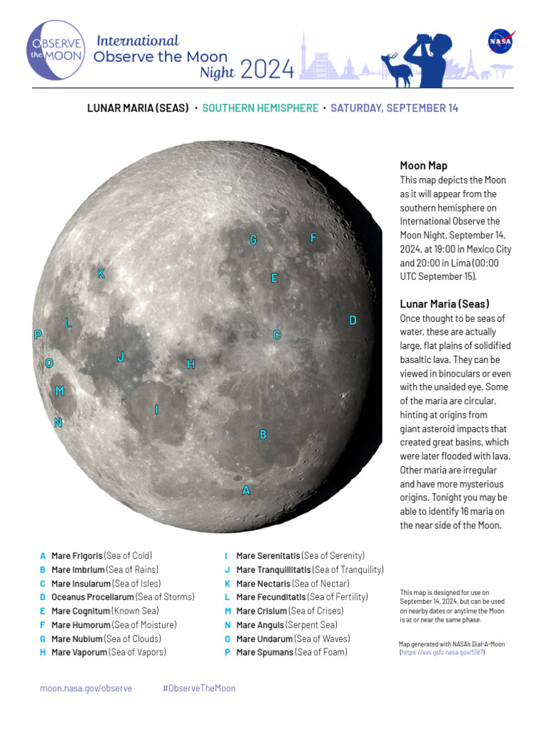 Moon Map 2024 Southern | PDF | Moon | Apollo Program