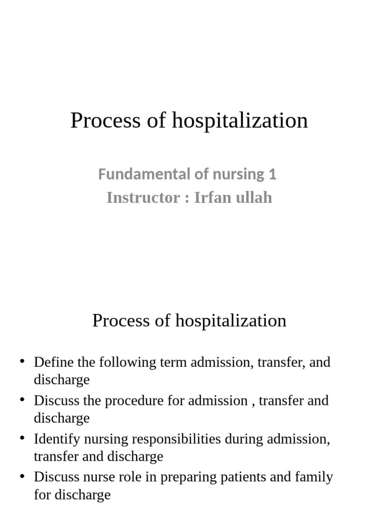 Share 05 Process of Hospitalization | PDF | Hospital | Patient