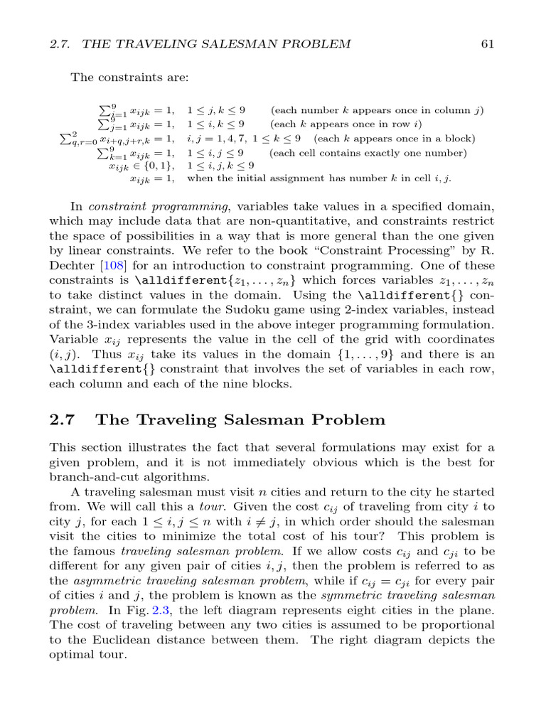 TSP Various Formulations | PDF | Theoretical Computer Science | Discrete Mathematics