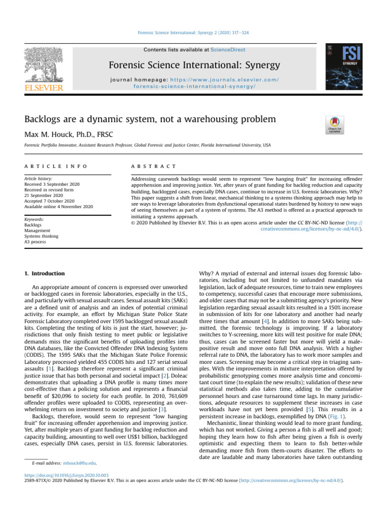 Backlogs Are A Dynamic System, Not A Warehousing Problem | PDF | Dna Profiling | System