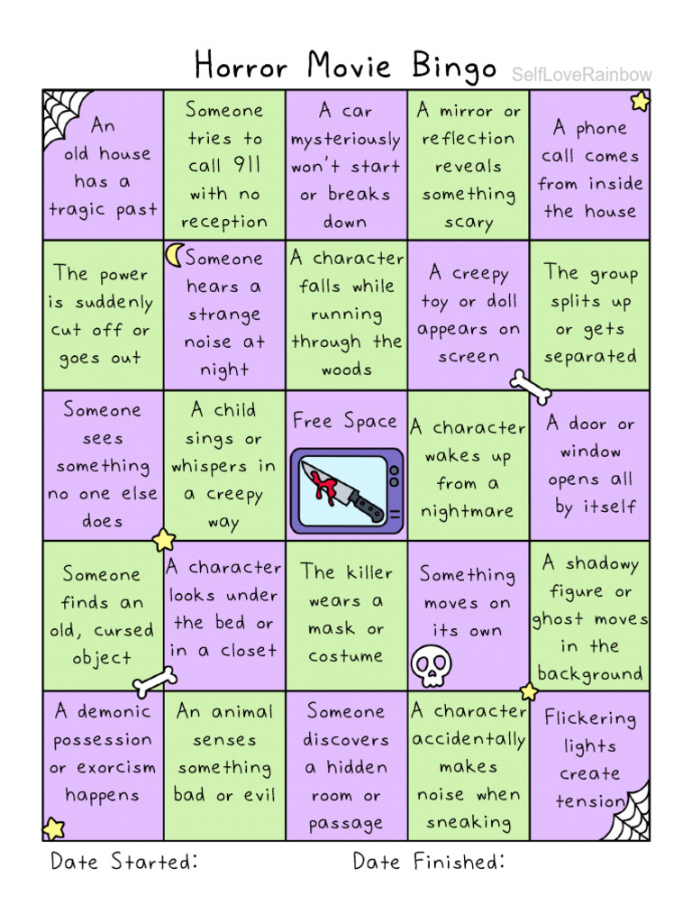 Horror Movie Bingo | PDF