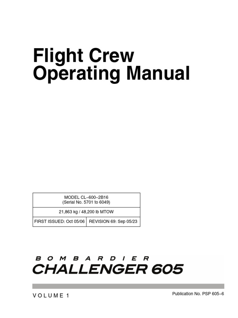 Flight Crew Operating Manual Volume 1 | PDF | Aviation | Aircraft