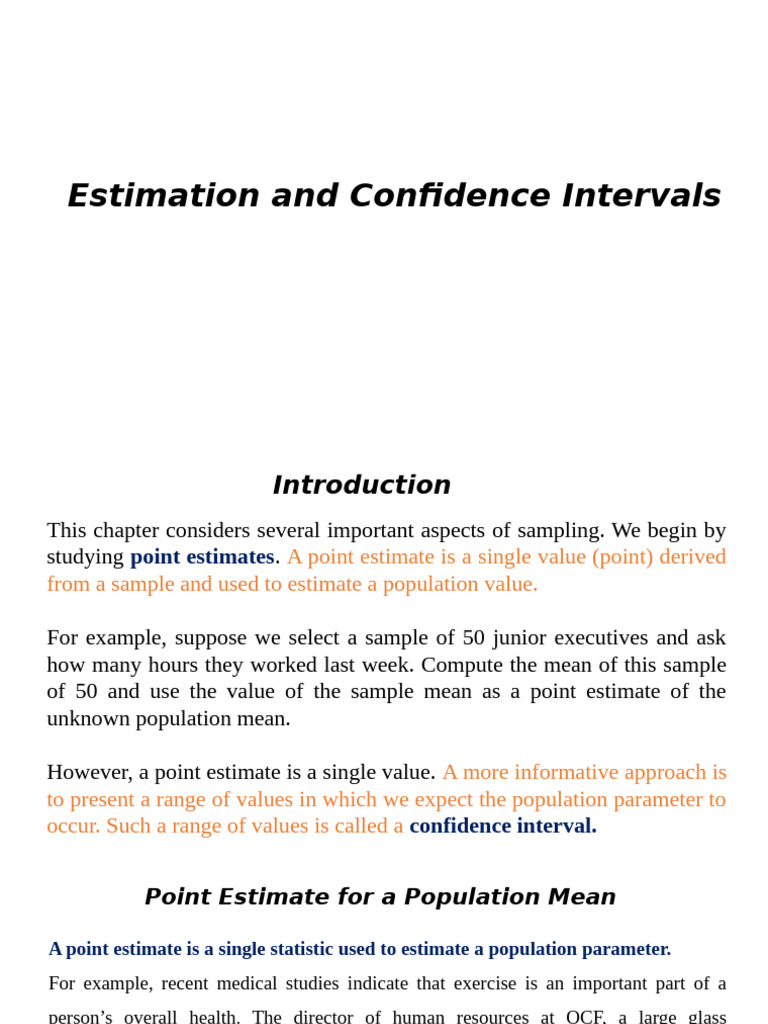 Estimtion Confidence Interval | PDF | Sample Size Determination | Standard Deviation