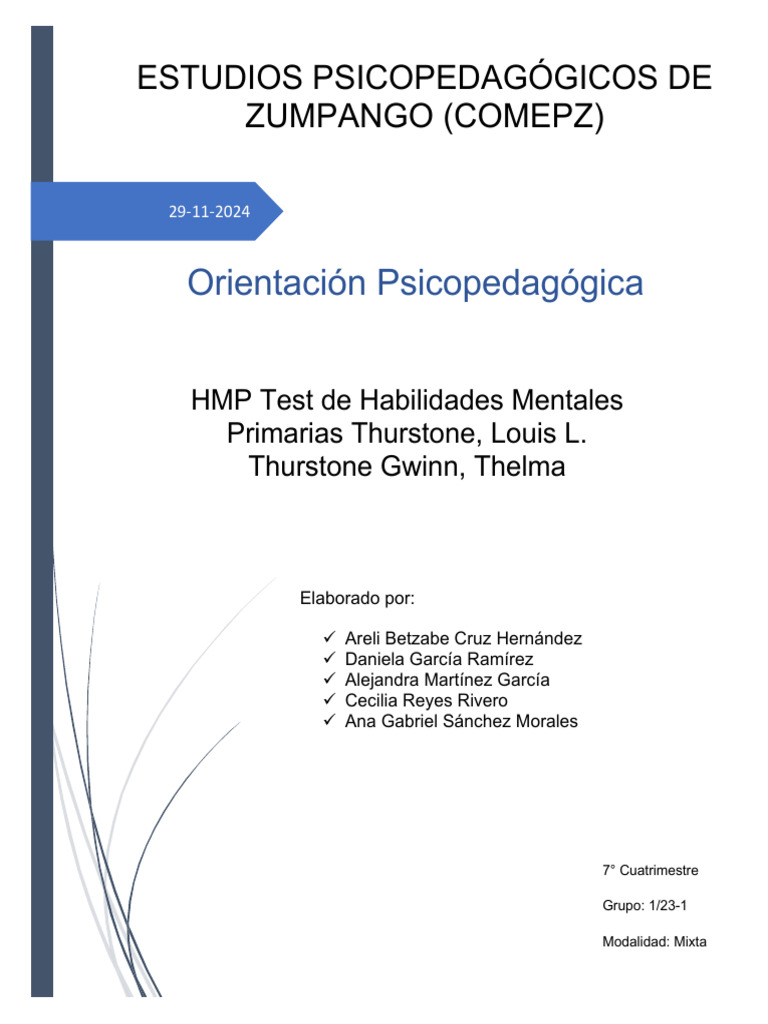 Test HMP | PDF | Inteligencia | Neurociencia