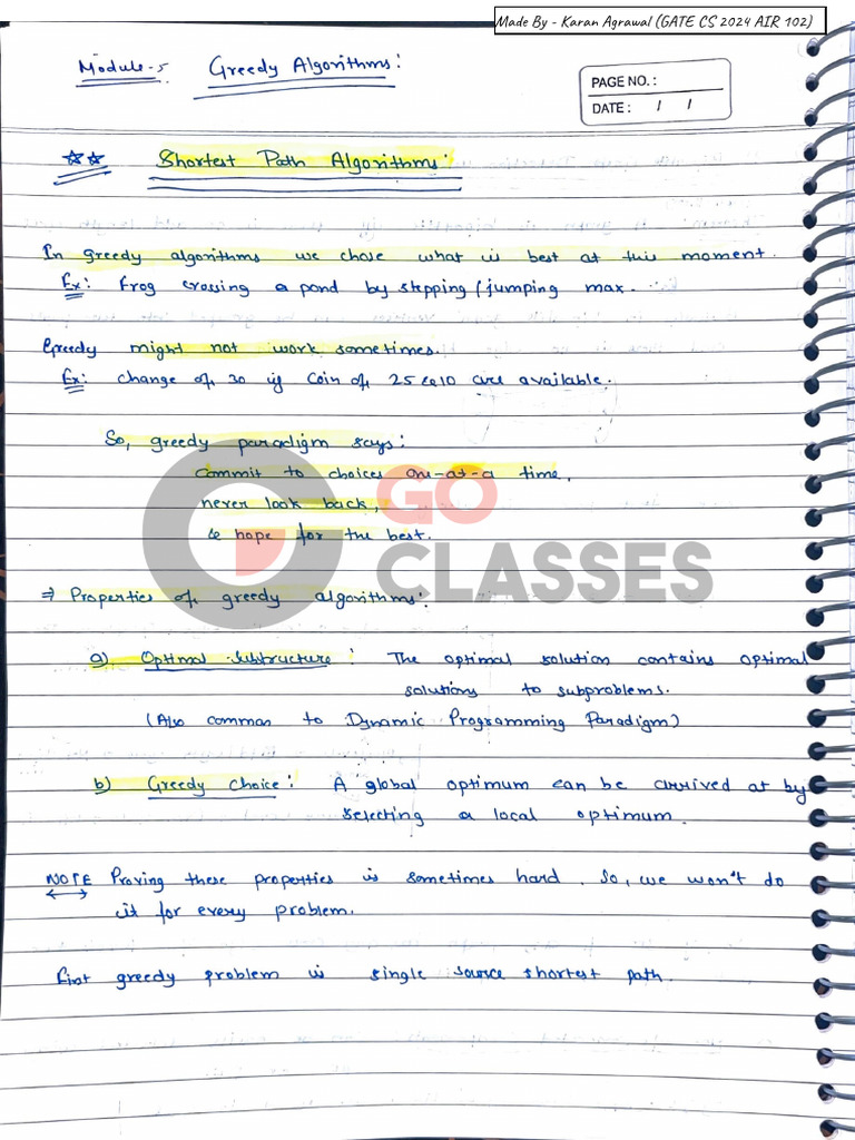 Greedy Algo | PDF Greedy Algo | PDF
