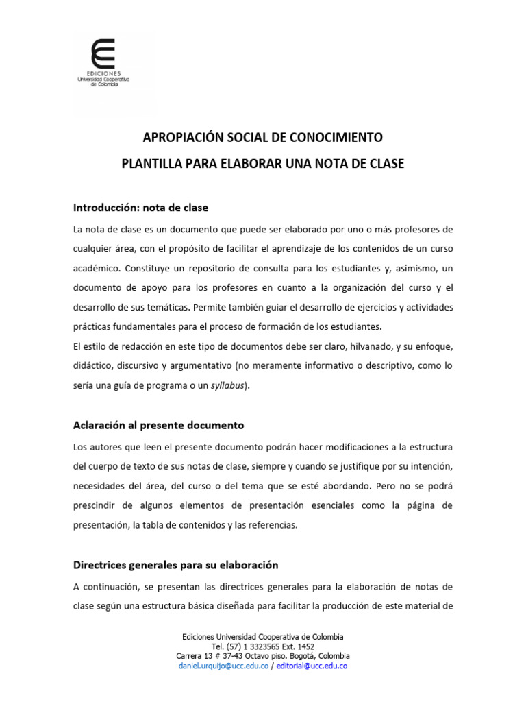 Plantilla para Notas de Clase Académicas | PDF | Bibliografía | Maestros