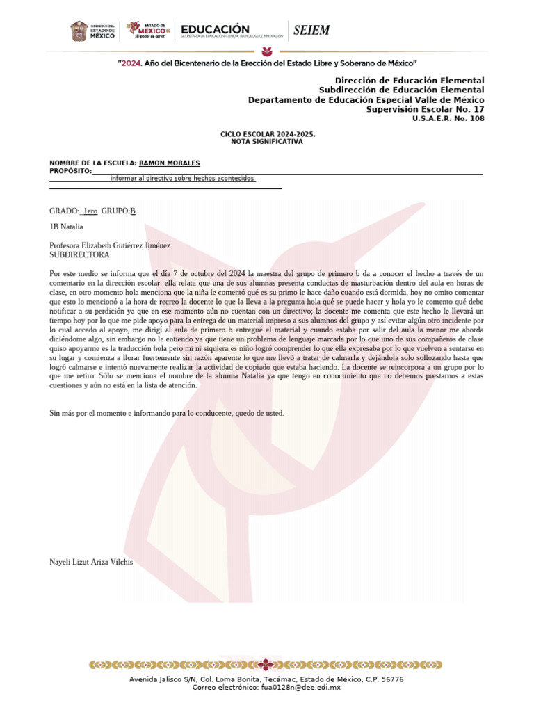 Nota Significativa Protocolo | PDF